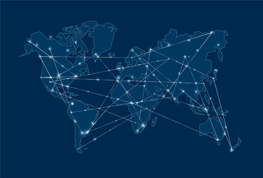 World map airline airplane flight path travel Vector Image