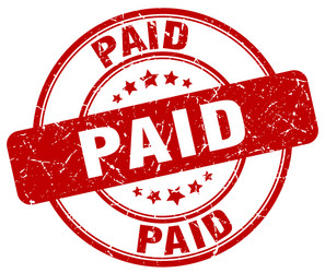 Rubber stamp lunas paid in indonesia language Vector Image