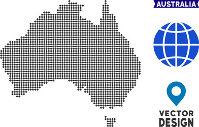 Dot australia map Royalty Free Vector Image - VectorStock