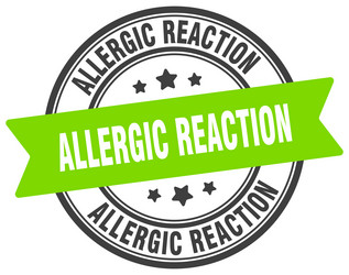 Allergic reaction stamp label Royalty Free Vector Image