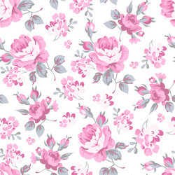 Floral pattern with garden pink roses Royalty Free Vector