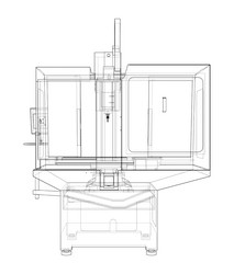 Industrial cnc machining milling machine wire Vector Image