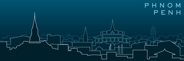 Detailed map phnom penh city linear print Vector Image