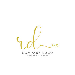 Rd initial handwriting logo design Royalty Free Vector Image