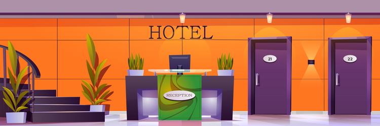 Background with reception desk in hotel Royalty Free Vector
