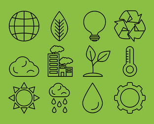 Climate change icon set Royalty Free Vector Image
