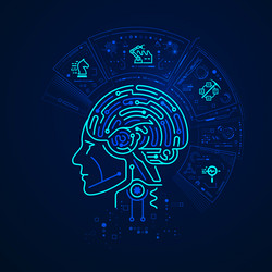 Deep learning visualization Royalty Free Vector Image