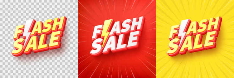 Flash sale shopping poster or banner with flash Vector Image