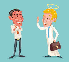 Shoulder devil and angel kind and evil human Vector Image