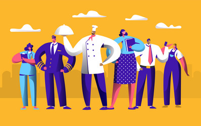 Professional workers labor day cartoons Royalty Free Vector