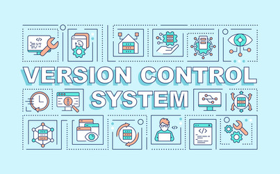 Distributed version control system blue gradient Vector Image