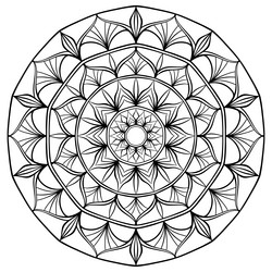 Flower mandala coloring page simple symmetric Vector Image
