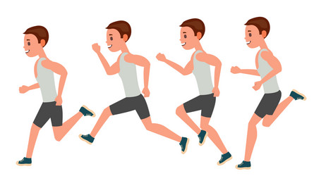 Male and female running animation frames Vector Image