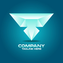 Letter t diamond logo template design Royalty Free Vector