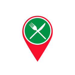 Restaurant food location map pin Royalty Free Vector Image