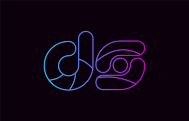 Pink grey alphabet letter combination ds d s Vector Image