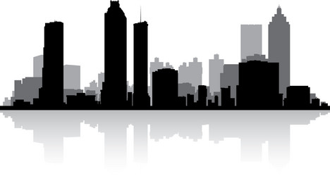 Atlanta City Skyline Silhouette Vector Images (over 150)