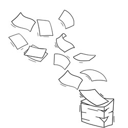 Flying paper blank sheet thrown object Royalty Free Vector