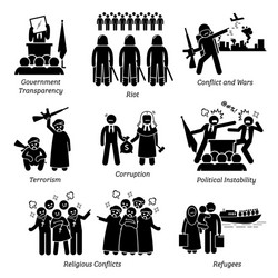 Social problems and critical issues stick figure Vector Image