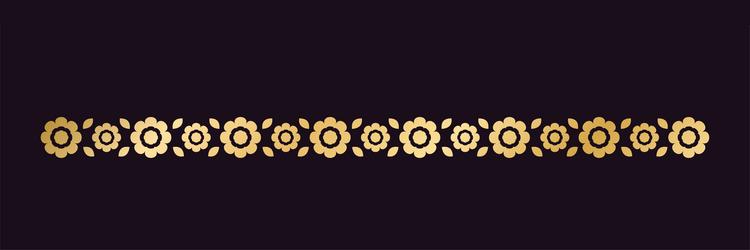 Gold floral separators border text dividers line Vector Image