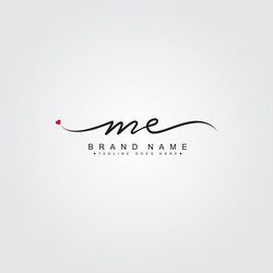 Initial letter me logo template in handwritten Vector Image