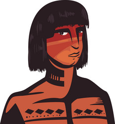 Male indigenous chief character Royalty Free Vector Image