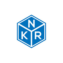 Nkr letter logo design on black background Vector Image