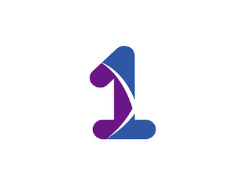 Number one 1 logo icon template Royalty Free Vector Image