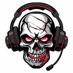 Skull esport logotype logo icon sticker death Vector Image