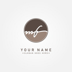 Simple signature logo for alphabet mf Royalty Free Vector
