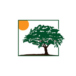 Tree landscape logo design template Royalty Free Vector