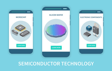 Semiconductor vertical banners set Royalty Free Vector Image