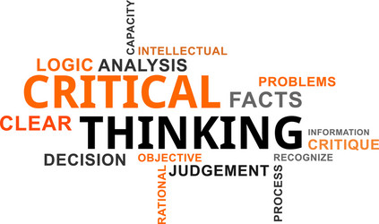 Critical thinking concept with icons and signs Vector Image