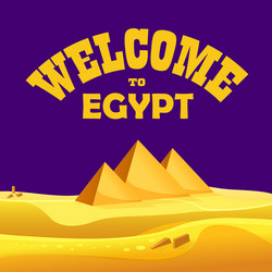 Cartoon welcome to egypt concept logo isolated Vector Image