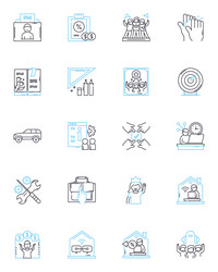 Corporate positions linear icons set ceo coo Vector Image