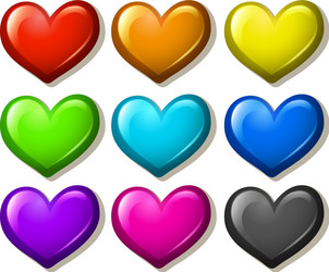 Red shiny hearts Royalty Free Vector Image - VectorStock