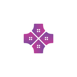 Home plus logo design Royalty Free Vector Image