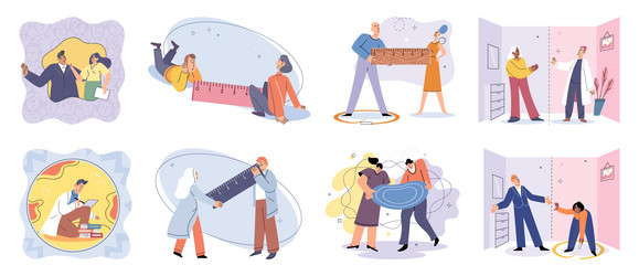 Personal space respecting boundaries Royalty Free Vector