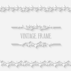 Vintage circle border white frame Royalty Free Vector Image