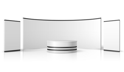 White Trade Show Booth Royalty Free Vector Image