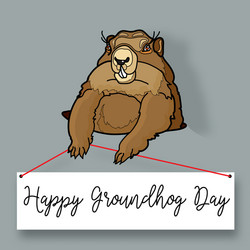 Groundhog day of cute cartoon Royalty Free Vector Image