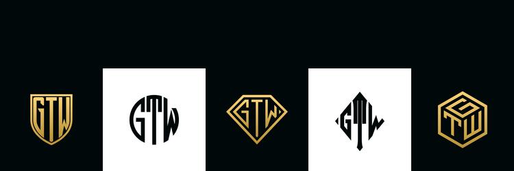 Initial letters itw logo designs bundle Royalty Free Vector