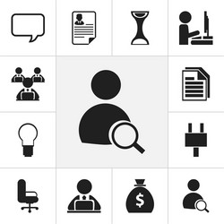 Set of 12 editable bureau icons includes symbols Vector Image