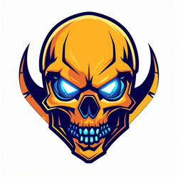 Skull esport logotype logo icon sticker death Vector Image