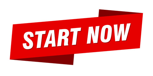 Start now sticker start now label Royalty Free Vector Image
