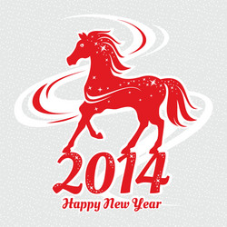 Horse 2014 year chinese symbol Royalty Free Vector Image