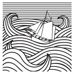 Abstract ship at sea Royalty Free Vector Image