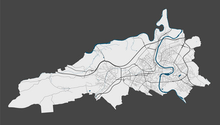 Bern map detailed city poster Royalty Free Vector Image