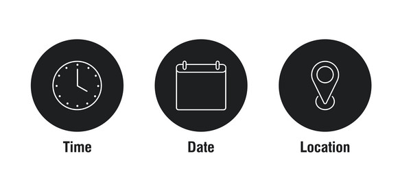 Date and Time Location Icon Vector Images (over 1,500)