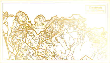 Freetown sierra leone map detailed Royalty Free Vector Image